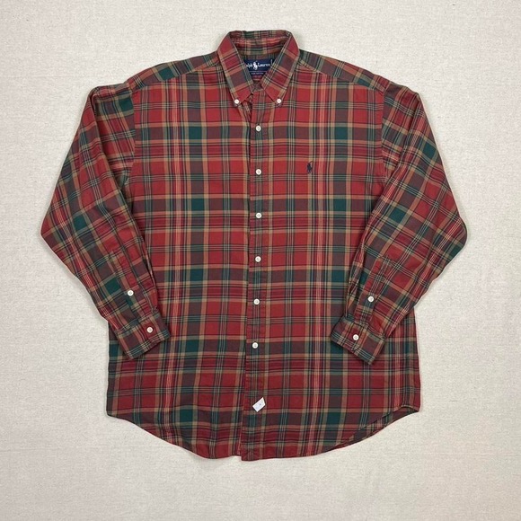 Polo Ralph Lauren | Shirts | Vintage 9s Polo Ralph Lauren Red Plaid ...
